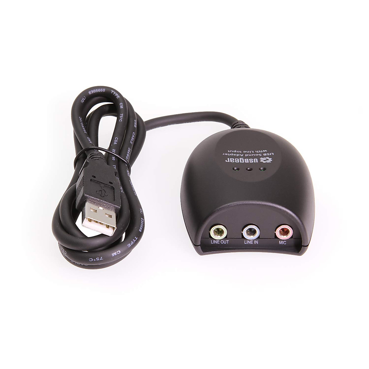 USB 2.0 Audio Adapter Box with Line Input and Mic Input
