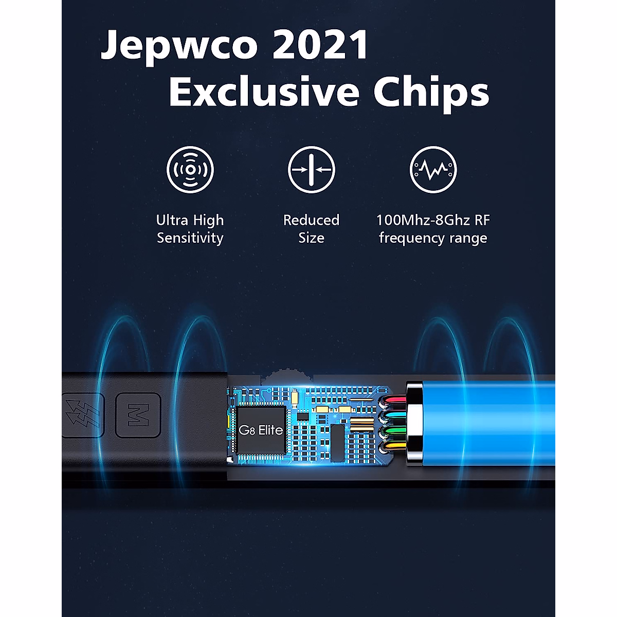 JEPWCO G8 Elite RF Detector, Portable Wireless Camera Detectors with 12 Levels Sensitivity, Bug Detector for Wireless Audio Bug Camera, 4 Professional Modes, Home Office Travel, Rectangle