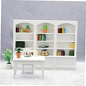 LIFKOME 1pc Mini Furniture Accessories Decked Accessories Book Display Case Mini Bookshelf Wooden Bookcase Locker Display Shelves Locker Miniture House Furniture Mini Furniture Accessory