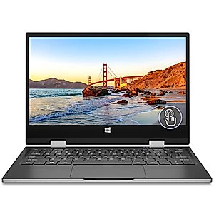 jumper EzBook X1 11.6 Inch 1080P FHD Touchscreen Laptop,Intel Celeron Quad core Processor,Flip Computer PC 6GB RAM,128GB eMMC,Windows 11 Home,Supports TF Card and 1TB M.2 SSD Extension - Silver