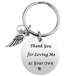 iJuqi Step Mom Gifts Keychain - Mother's Day Gift for Step Mom From Daughter Son, Thank You for Loving Me As Your Own Stepmother Keychain, Step Mom Christmas Gifts Birthday Gifts