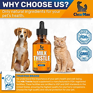 Milk Thistle for Dogs and Cats ◆ Dog Milk Thistle ◆ Milk Thistle for Cats ◆ Milk Thistle Supplement for Dogs and Cats ◆ Kidney Support for Dogs and Cats ◆ 2 Oz