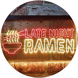 ADVPRO Late Night Ramen Japanese Food Dual Color LED Neon Sign Red & Yellow 16" x 12" st6s43-i3305-ry