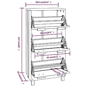 WEMYUFURN Shoe Cabinet Solid Wood Pine - Space-Saving Shoe Organizer - Shoe Rack for Closet, Entryway or Bedroom