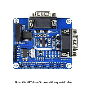 waveshare 2-Channel Isolated RS232 Expansion HAT for Raspberry Pi Model 4 B/3B+/3B/2B/B+/A+/Zero/Zero W Adopts SC16IS752+SP3232 Combination, Converts SPI to RS232, Data Rate up to 921600bps