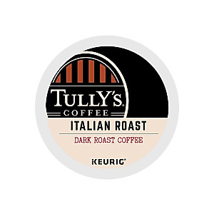 Tully's Coffee Italian Roast Keurig Single-Serve K-Cup Pods, Dark Roast Coffee, 96 Count (4 Packs of 24)