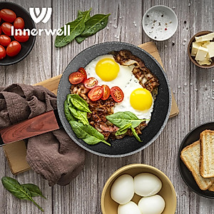 Innerwell 10 Inch Nonstick Frying Pan Skillet, Egg pan, Non Stick Granite Fry Pan Egg Pans Omelet Pans, Chef's Nonstick Frying Pans,Small Frying Pan Nonstick PFOA Free