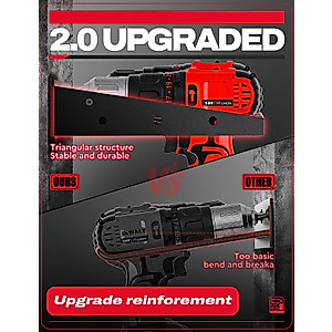 Amoowis Power tool organizer, Drill Holder Wall Mount, Drill Organizer with Charging Station, Tool Storage Rack for Garage Organization, Cordless Drill Holder Heavy Duty Utility Racks 2 pack 4 set