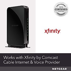 NETGEAR Cable Modem with Voice CM500V - For Xfinity by Comcast Internet & Voice | Supports Cable Plans Up to 300 Mbps | 2 Phone lines | DOCSIS 3.0 (Renewed)