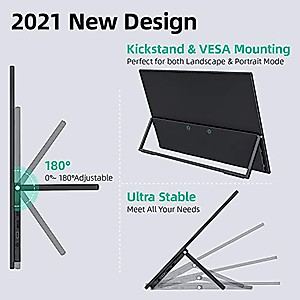 cocopar Portable Monitor – Upgraded 17.3 Inch IPS HDR 72% sRGB FreeSync USB-C 1080P FHD Eye Care Portable Screen with Type C HDMI Speakers Kickstand for Laptop PC Mac Surface Phone PS5 PS4 Xbox