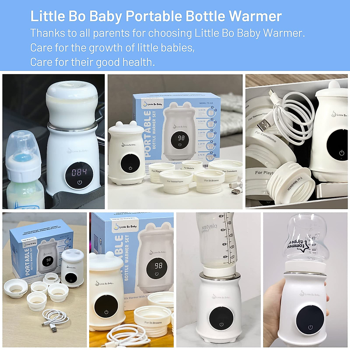 Little Bo Baby Portable Bottle Warmer Set Travel Bottle Warmer for Breastmilk and Formula Bottle Warmer