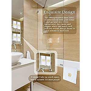 Set of 50 Monogrammed Towels Bathroom Letter a Gold Embroidered Hand Towel Decorative Monogrammed Towels Cotton Monogram Guest Napkins for Kitchen Gifts Wedding Birthday Party, 18.11 x 9.84 Inch