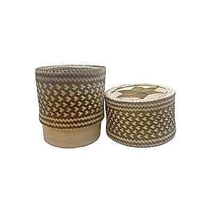 Craft Curl Rice Steamer Natural Bamboo | Durable & Eco-Friendly |Lightweight & Food Safe | Bamboo Rice Steamers |Sticky Rice Serving Basket 6 Cubic Inches|