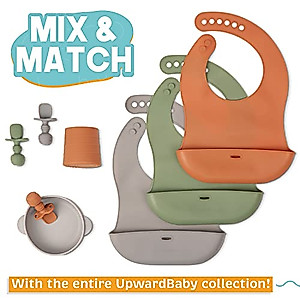 UpwardBaby Silicone Placemats for Toddlers - Suction Baby Placemat for Restaurants & Home - Set of 3 - Kids Placemat for Dining Table -Washable Wipeable Nonslip BPA-Free Placemats for Kids