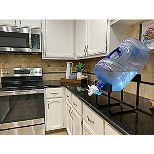 YUKU CANYON Water Jug Holder, 3-5 Gallon Collapsible Drink Dispenser Stand - Strong Steel Rack for Countertop, Office, Party, No-Leak Valve - Complete with Tray