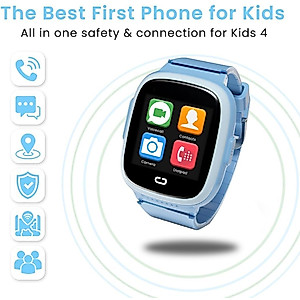 New 4G Edition - Kids Smart Watch (Blue) for Boys Girls (Age 3 Years +) - Touch-Screen Smartwatch with SIM Card – Remote Monitoring/Video Call/GPS Tracker - Ready Out of The Box