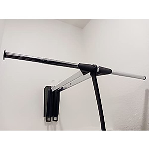 Servetto ClosetPro Central Wall-Mounted Soft-Close Wardrobe Lift Expanding Steel Tubing with Black Plastic Housing, 22 lb Weight rating (For 25 9/16" - 45 1/4"), Made in Italy