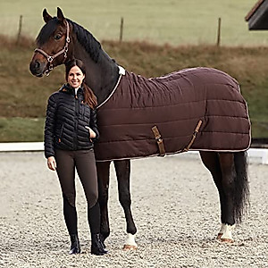HORZE Holly Womens Fitted Padded Equestrian Horse Riding Winter Jacket - Black - 8/10