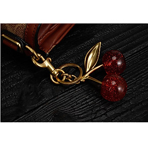 Craoopii Cherry Bag Charm, Cute Keychain with Metal Key Ring and Clip, Cherry Charm for Purse,Key,Car Remote,Bags Accessories for Women Girls