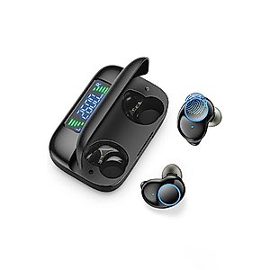 Wireless Earbuds Bluetooth, Bluetooth Earbuds 145H Playtime True Wireless Noise Cancelling Earbuds, Bluetooth Earphones Earbud & in-Ear Headphones for Android & iOS Waterproof w 2600mAh Power Bank