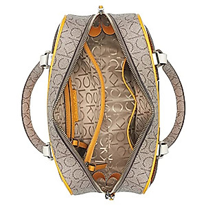 Calvin Klein Nolan Zip Around Satchel, Mango/Almond/Taupe