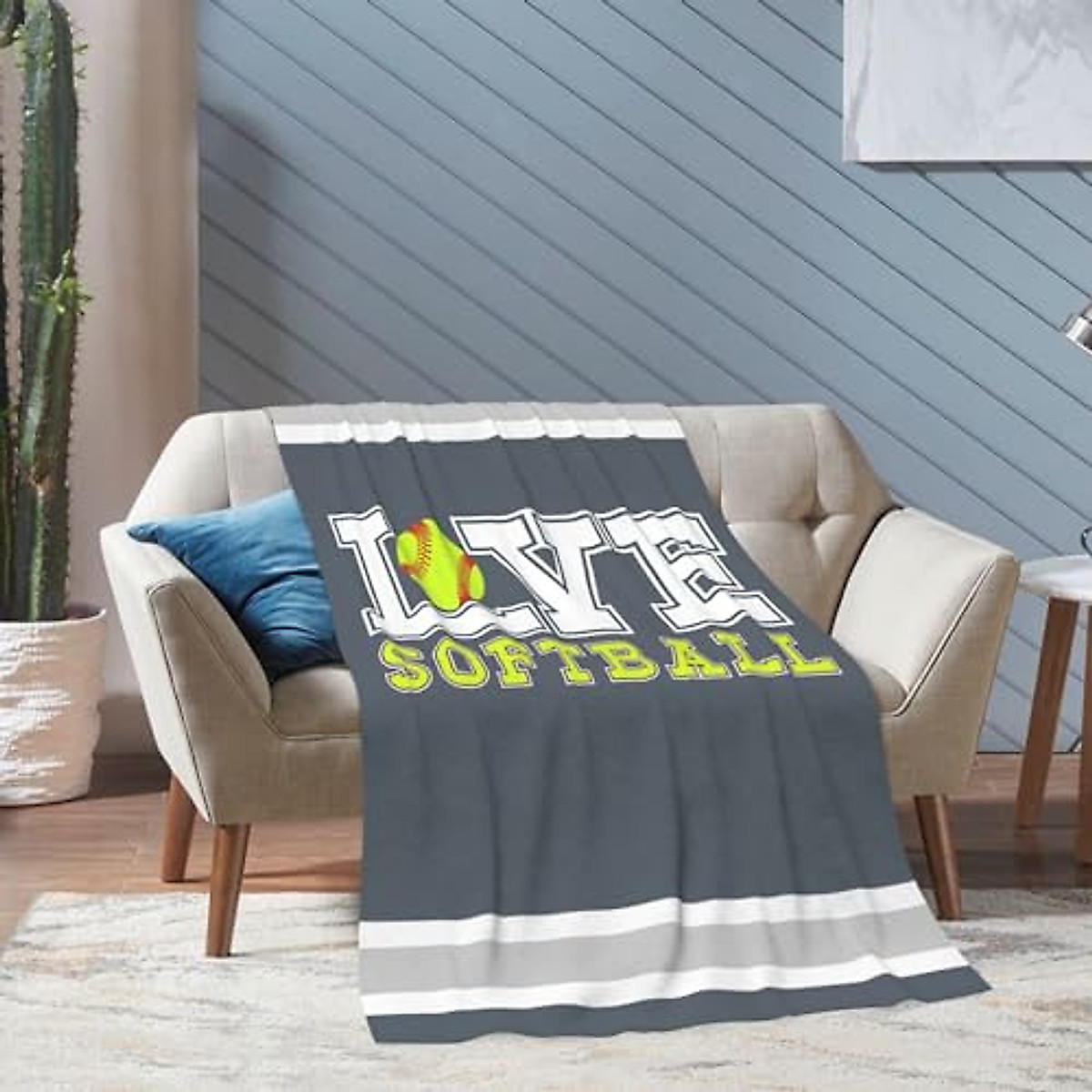 ONE TO PROMISE Softball Blanket, Softball Gifts for Girls, Best Girls Softball Gifts, Softball Blankets Gift for Girls, Soft Plush Softball Throw Blanket for Christmas Birthday 40" x 50"