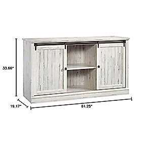 Sauder Barrister Lane Credenza, for TVs up to 60", White Plank finish
