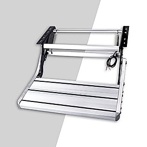 DALUOBO RV Manual Folding Ladder Step with 12V LED Light motorhomes Aluminum Alloy Single Step Telescopic Antiskid Camper Travel Trailer