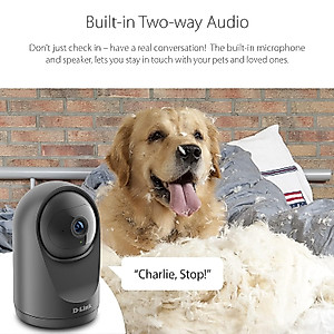 D-Link mydlink Full HD WiFi Pan/Tilt Smart Wireless Security Camera, 360 Views, Pet Baby Home Monitor, Motion Detection, Night Vision, Cloud & microSD Recording (DCS-8526LH-US)