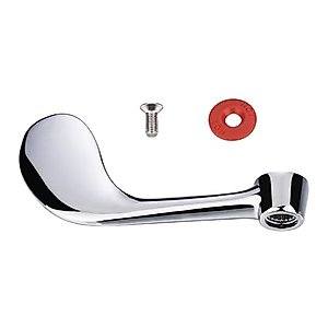 Sepaitek Kitchen Faucet Handle Replacement Commercial Faucet Parts, Heavy Duty Wrist Blade Handles for Restaurant, Industrial, Hospital, Thickened Metal, Red of Hot Side