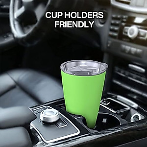 WXZYFP Car cup (single silver rim), can use a straw or drink directly, easy to use.Solid color light green