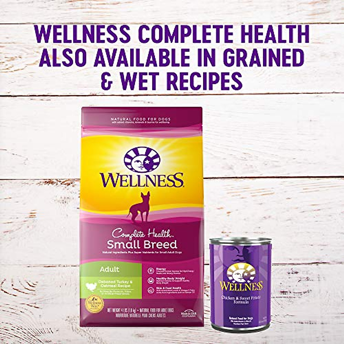 Wellness Complete Health Grain-Free Small Breed Dry Dog Food, Natural Ingredients, Made in USA with Real Turkey, For All Lifestages (Turkey, Chicken & Salmon, 11-Pound Bag)