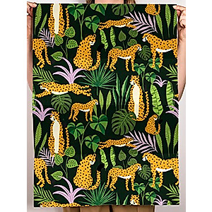 CENTRAL 23 Jungle Wrapping Paper - 6 Gift Wrap Sheets With Tag - Cheetah Wrapping Paper - Black and Gold - For Birthday Christmas Anniversary - Recyclable
