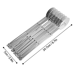 PAMISO 7 Wheel Pastry Cutter, Pasta Cutter, Adjustable Stainless Steel Round Dough Cutter Roller Cookie Pastry