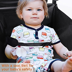 Swity Home Kids Wagon Stroller Wagons with Canopy, Seat Belt, Wheel Locks, Adjustable Handles - Firm Toddler Baby Wagon Collapsible Camping Cart Push Wagon Beach Cart for Picnic Camping