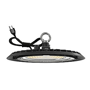 Sunco UFO LED High Bay Light, Plug & Play Lighting for Warehouse, 5000K Daylight, 150W, Power Cord Included, 19500 LM, 120VAC, IP65 Waterproof Shatterproof Fixture - UL Listed