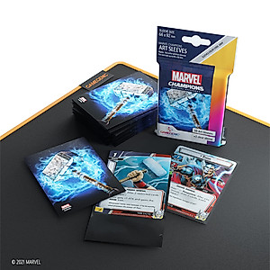 Gamegenic Marvel Champions The Card Game Official Captain America Art Sleeves | Pack of 50 Art Sleeves and 1 Clear Sleeve | Card Game Holder | Use with TCG and LCG Games | Made by Fantasy Flight Games
