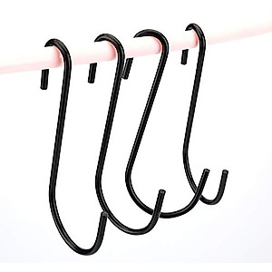 Yesland 50 Pack 4 Inches S Hooks, S Shaped Hooks/Hanging Hangers Hooks Heavy Duty Black Hook for Kitchen, Work Shop, Bathroom, Garden
