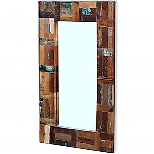 vidaXL Mirror Solid Reclaimed Wood-Framed 31.5"x19.7" Retro-Style Decoration