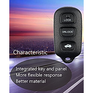 Key Fob Keyless Entry Remote Replacement for Toyota Camry 2000 2001 2002 2003 2004 2005 2006/2002-2006 Solara with FCC ID：GQ43VT14T (Set of 2)