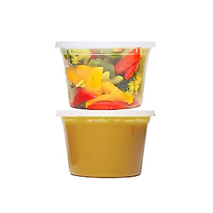 TigerChef Deli Containers with Lids Leak Proof, Microwave, Freezer and Dishwasher Safe, BPA-Free, 16 oz. Capacity (Pack of 40)