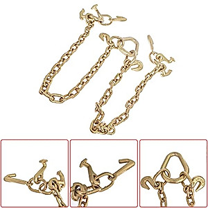 munirater 5/16in 3 FT 5400LBS Tow Chain Grade 70 V - Bridle Chain with RJT Cluster Hooks Replacement for Tow Truck Winch Cable Pull Wrecker Recovery Grab