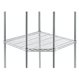 TRINITY EcoStorage 4-Tier NSF Corner Wire Shelving Rack with Wheels, 27 by 17 by 13 by 17 by 72-Inch, Chrome