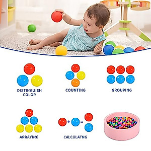GeerWest Ball Pit Balls for Toddlers - Plastic Balls for Kids Ball Pit - Ball Pit Balls 100 with Mesh Popup Hamper for Storage - Ideal for Birthday Party Playground Pool Indoor Outdoor Games