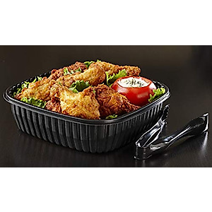 Sabert 6" Serving Tong, Black, Durable Plastic, Disposable, 72 Count 