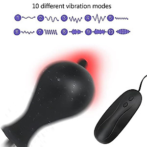 Durable and Silicone Suction Cup Realistic Classic Plug Black 10 Vibration Modes for Women Men - XjmFx26-2