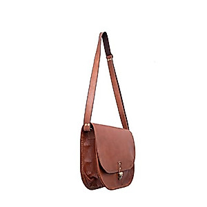 DEENIT'S Brown Full Grain Genuine Leather Sling Bag Handmade Womens stylish Crossbody Small Bag (9x11x3)