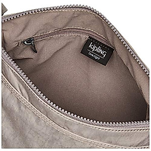 Kipling womens WomenÂ’s Aisling Bag, Lightweight Everyday Purse, Nylon Shoulder Crossbody Bag, Grey Gris, 12 L x 8.87 H 4 D US