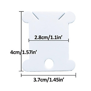 300 Pieces Plastic Floss Bobbins for Cross Cotton Thread Craft DIY Sewing Storage, Thread Organizer Holder, Embroidery Thread Cards Cross Stitch Bobbin, White