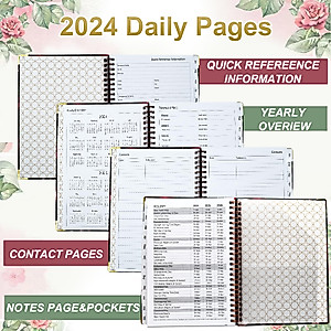 Planner 2024-2024 Planner Weekly and Monthly from Jan.2024 - Dec.2024 Week to View, Day Calendar Planner School Agenda Planner 8" x 10" for Work Office Student